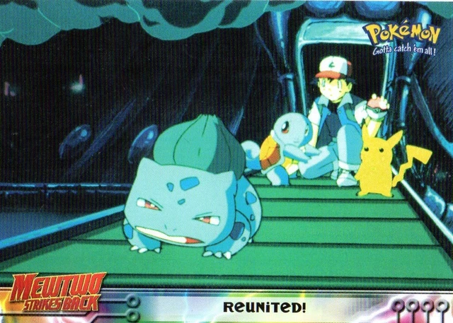 POKÉMON REUNITED MEWTWO Strikes Back Card Blue Logo Topps Movie ...
