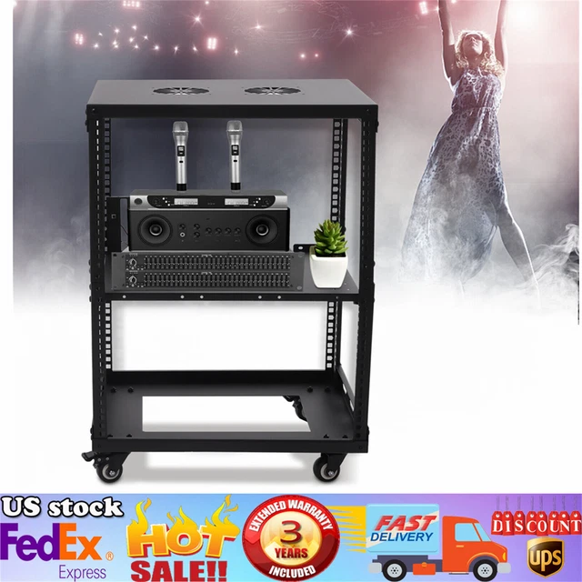 OPEN FRAME SERVER Rack Network Server Rack Black 12U 4 Post Relay Rack ...