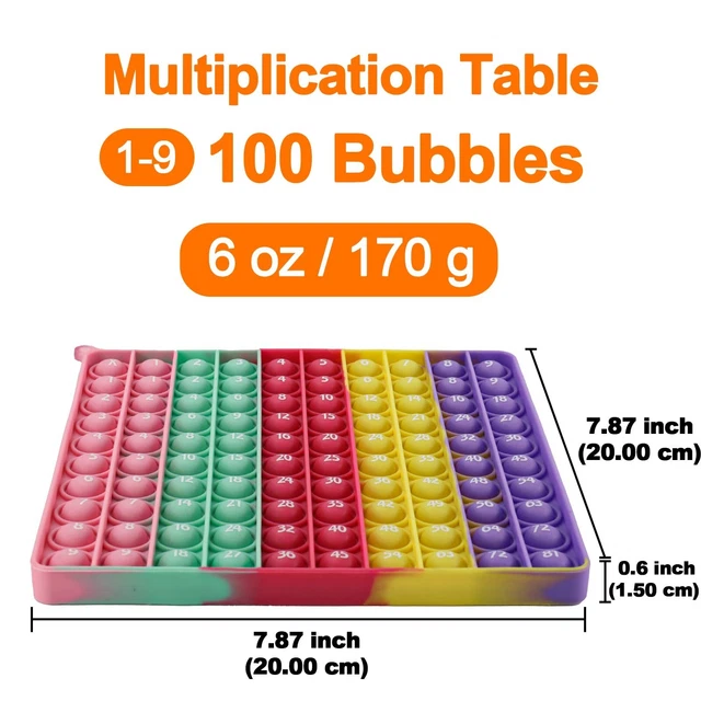 MULTIPLICATION TABLE CHART Square Pop Fidget Toys Counting Popper Board ...