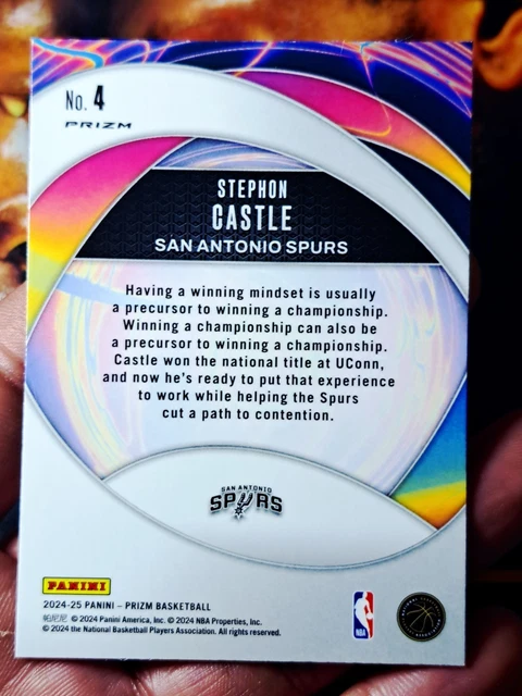 STEPHON CASTLE 2024-25 Panini Prizm Silver Instant Impact RC #4 Spurs ...