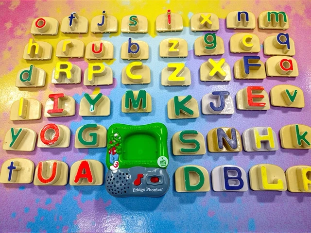 LEAPFROG KIDS LEARNING FRIDGE PHONICS 46 Magnetic Alphabet Letters ...