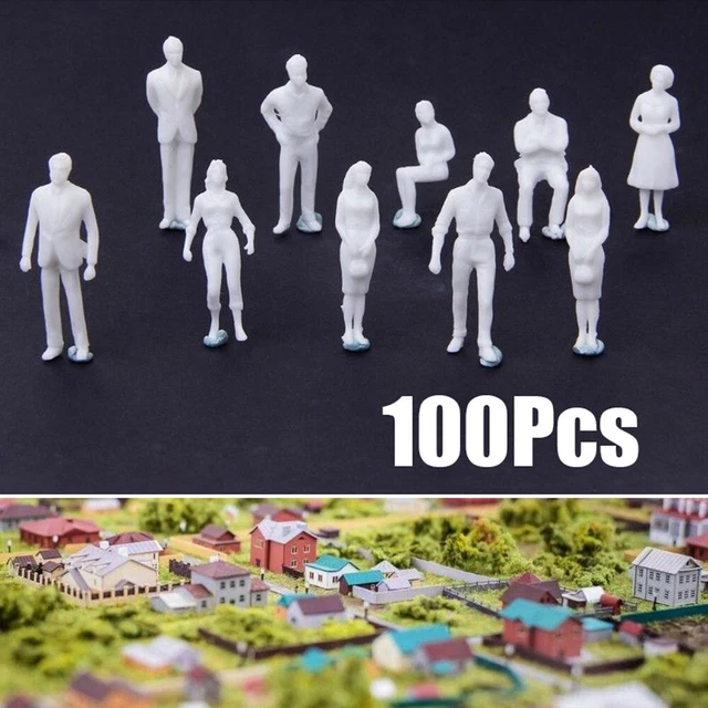 REALISTIC COLORS AND Assorted Poses Set of 100 Unpainted Model Figures ...