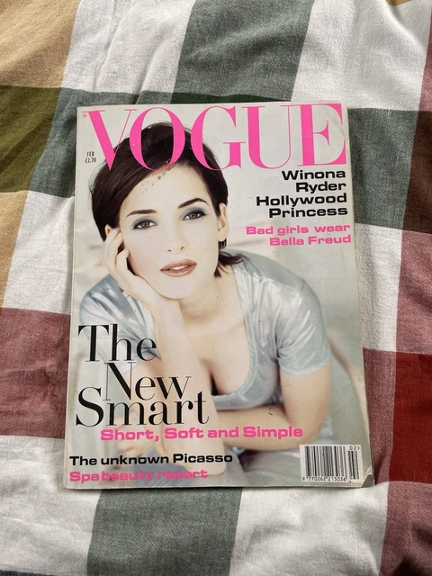VOGUE UK MAGAZINE Feb 1994 Winona Ryder, Bella Freud, Carla Bruni model ...