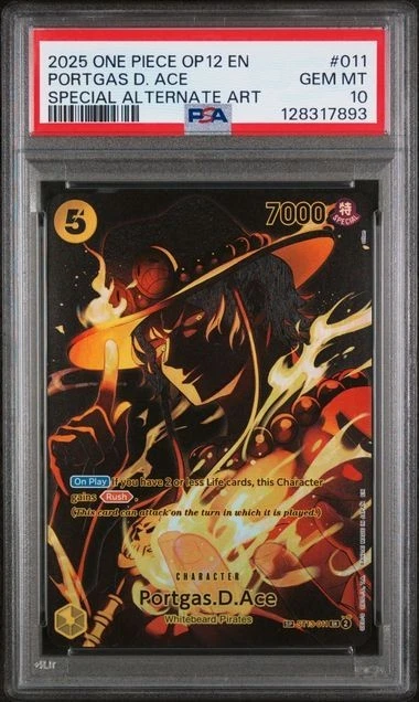 ONE PIECE GRADED 2025 Portgas D. Ace OP12 SP Legacy Master PSA 10 ...