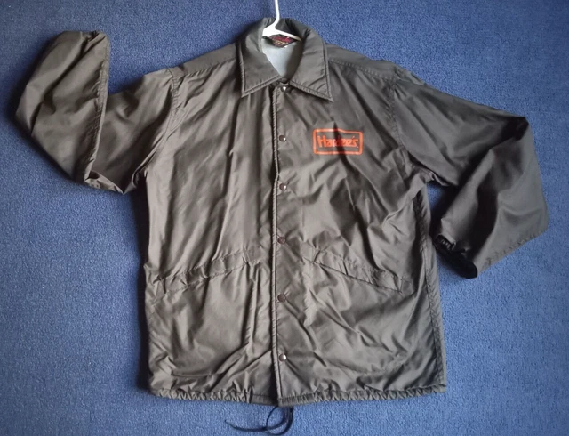 VINTAGE DUNBROOKE PLA-JAC 42 Hardee's LINED snap BUTTON Nylon JACKET ...