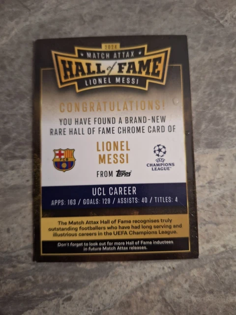 HALL OF FAME Lionel Messi Match Attax 2024/2025 Barcelona 24/25 # HOF4 ...