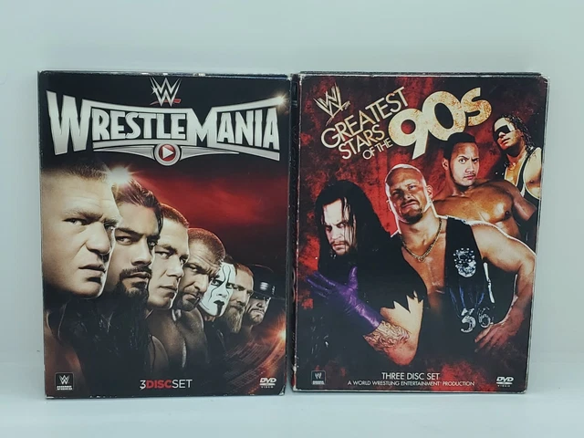 WRESTLEMANIA / THE Greatest Stars Of The 90s 3 Disc Set Wwe Dvd Lot of ...