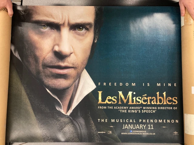 LES MISERABLES (2012) HUGH JACKMAN ORIGINAL UK QUAD CINEMA POSTER 30x40 ...