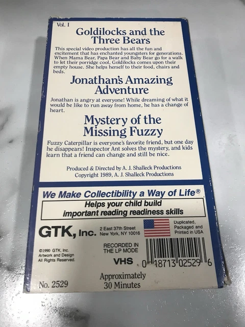 GOLDILOCKS AND THE Three Bears Vol 1 Volume 1 (VHS, 1990) TESTED with ...