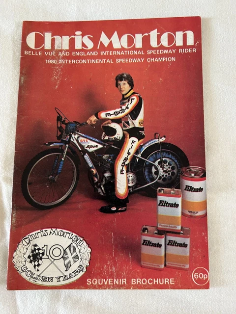 NEW SPEEDWAY PROGRAM from the Chris Morton 10 Golden Years, Belle Vue ...
