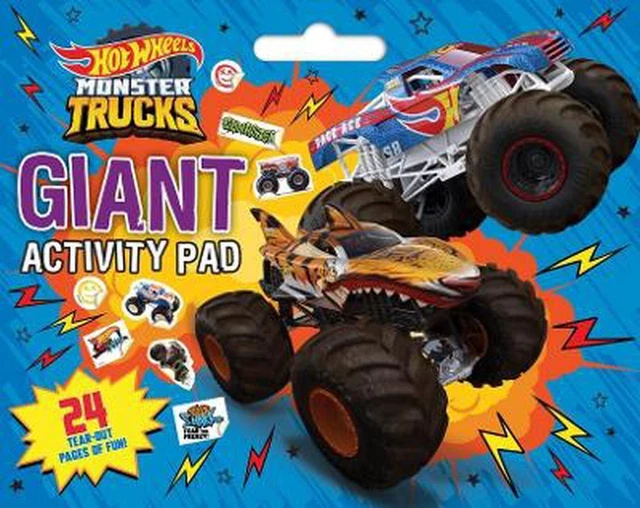 HOT WHEELS MONSTER Trucks: Giant Activity Pad (Mattel) by Dav Pilkey ...