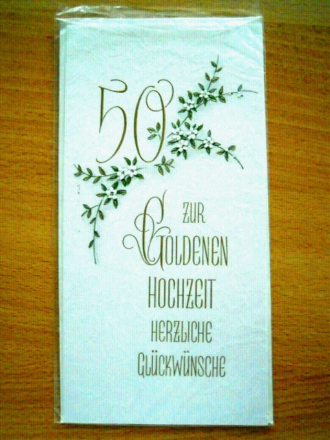 GRUSSKARTE HOCHZEITSKARTE GLÜCKWÜNSCHE zur Goldenen Hochzeit 50 Jahre ...