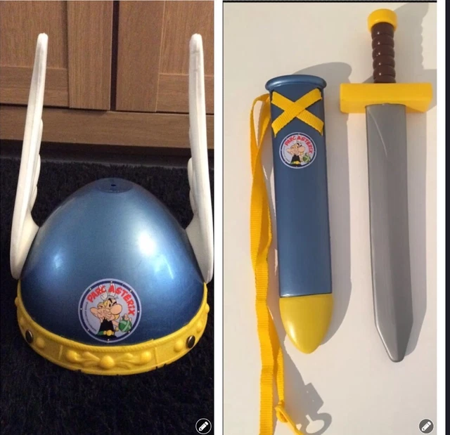 RARE ASTERIX ARMOUR Weapon Sword & Sheath Hat Helmet Play Toy Cosplay ...