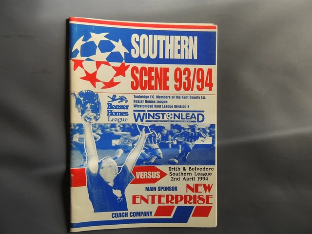 TONBRIDGE ANGELS V Erith & Belvedere. 2nd April 1994 ( Southern League ...