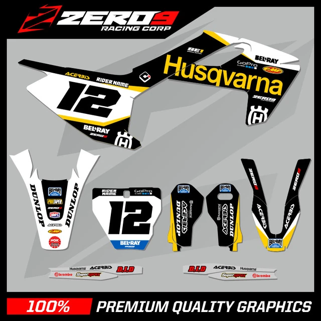 CUSTOM MX GRAPHICS Kit: HUSQVARNA Motocross Graphics TE FE TC FC TX FX ...