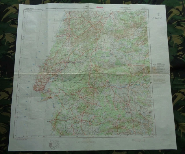 LARGE WW2 &SECRET& German Map (CAPTURED) - ATLANTIC COASTLINE £79.99 ...