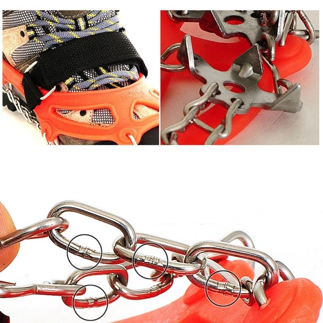 FOLDABLE LIGHTWEIGHT 18 Tooth Ice Crampons for Snow Hiking and Climbing ...