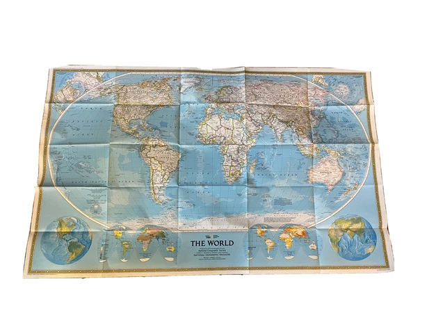 ORIGINAL 1988 DECEMBER National Geographic MAP WORLD / ENDANGERED EARTH ...
