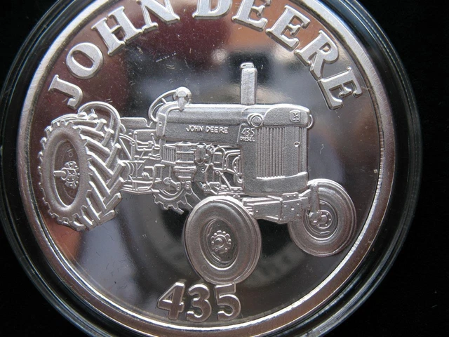 1-OZ RARE Vintage John Deere Tractor Model 435 Proof .999 Silver Coin ...
