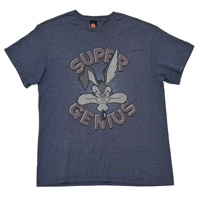 VINTAGE FIFTH SUN Looney Tunes Wile E Coyote Super Genius T Shirt Blue ...