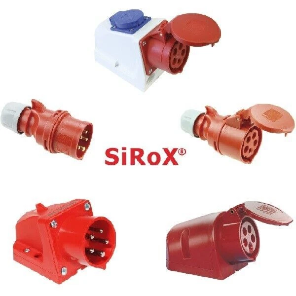 SIROX CEE STECKER Kupplung Phasenwender Wanddose 16A 32A 400V 5-polig ...