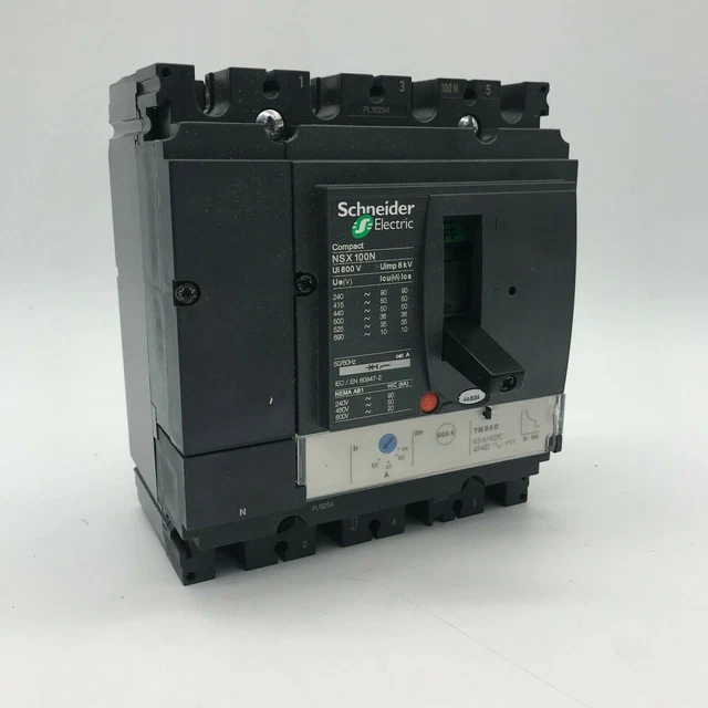 SCHNEIDER NSX100B 63AMP 4 Pole Panelboard Mccb Compact Merlin Gerin ...