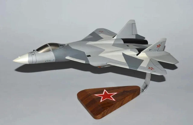 RUSSIAN SUKHOI SU-57 Felon Splinter Scheme Desk Display 1/48 Model SC ...