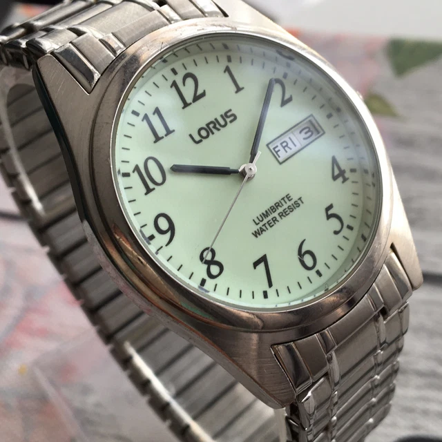 LORUS WATCH MENS Lumibrite Dial Twin Day Date 38mm Case £39.00 ...