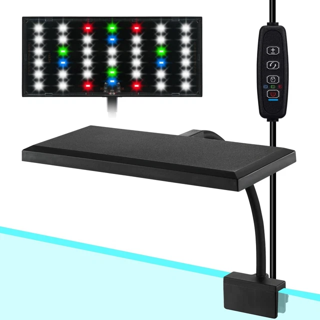 MODERN CLIP-ON AQUARIUM Light with Flexible Gooseneck for 3-8 Gal Fish ...
