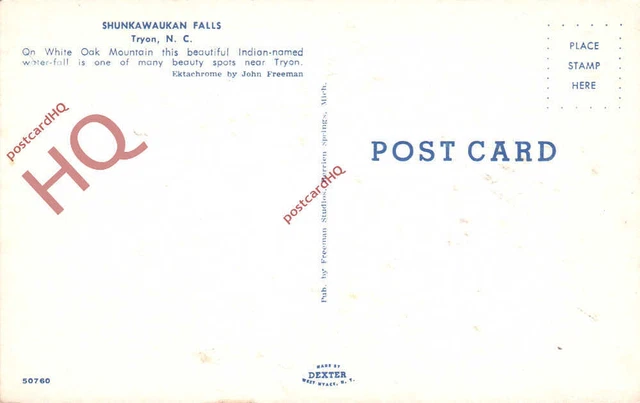 CARTE POSTALE PHOTO ; Caroline du Nord, Tryon, Shunkawaukan Falls EUR 4 ...