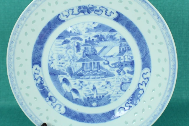 ANTIQUE NANKING CHINESE Export Blue and White Plate £53.61 - PicClick UK