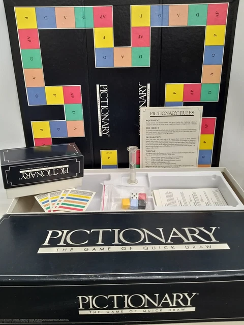 PICTIONARY BOARD GAME Parker Vintage 1987 Quick Draw Charades Sketch ...