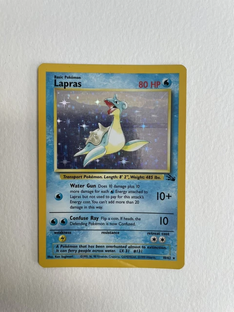POKEMON WOTC 1999 Fossil Base Set Lapras Rare Holo Vintage Pokemon Card EUR 10,47 - PicClick IT