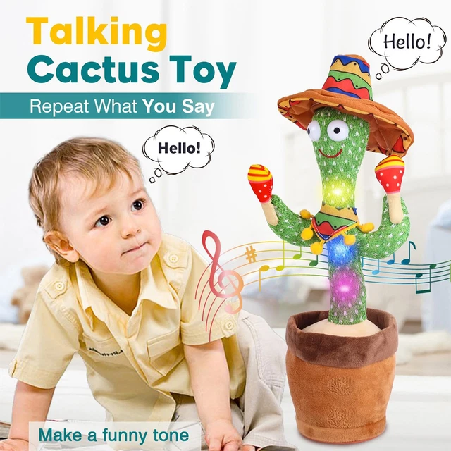 DANCING CACTUS PLUSH Toy Can Singing & Recording to Learn Talking baby ...
