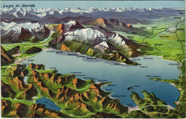 CPA LAKE GARDA Map ITALY (805296) $8.90 - PicClick CA