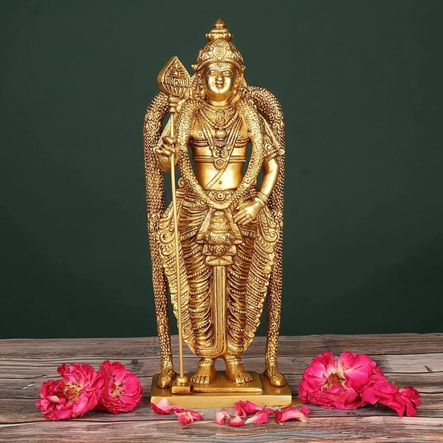SEIGNEUR EN LAITON Kartikeya - idole Kumaraswamy - Lord Murugan ...