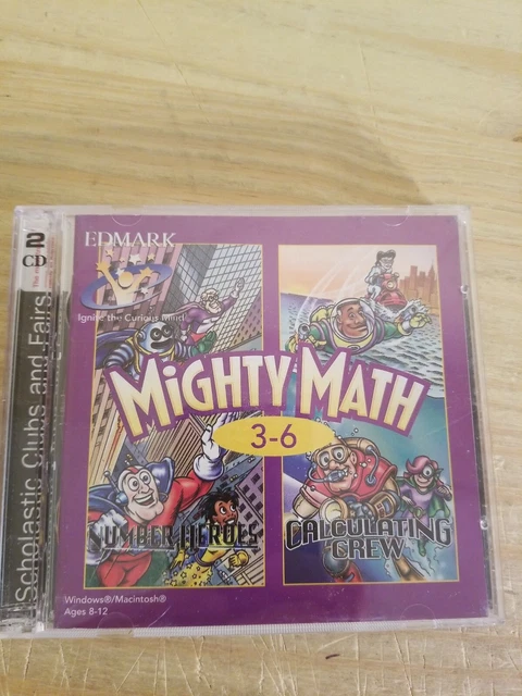 MIGHTY MATH 3-6.NUMBER Heroes/Calculating Crew.great 2 Cd Software Educ ...