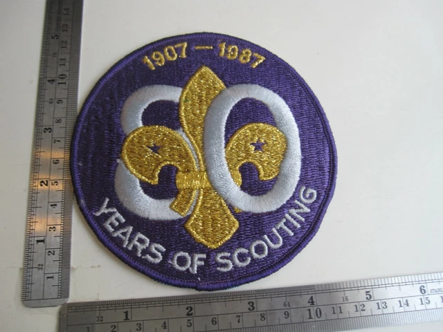 VINTAGE BSA SCOUTING Large 80 Years of Scouting 1907-1987 Patch BIS £13 ...