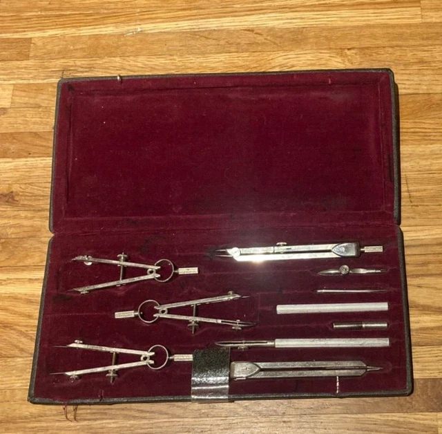 VINTAGE 1950'S TECHNICAL Drawing Draftsman Instruments Set £12.00 ...
