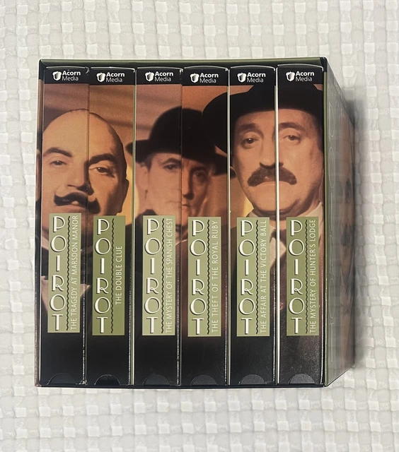 AGATHA CHRISTIE’S POIROT Box Set. 6 VHS Tapes Acorn Media 6 Mystery ...