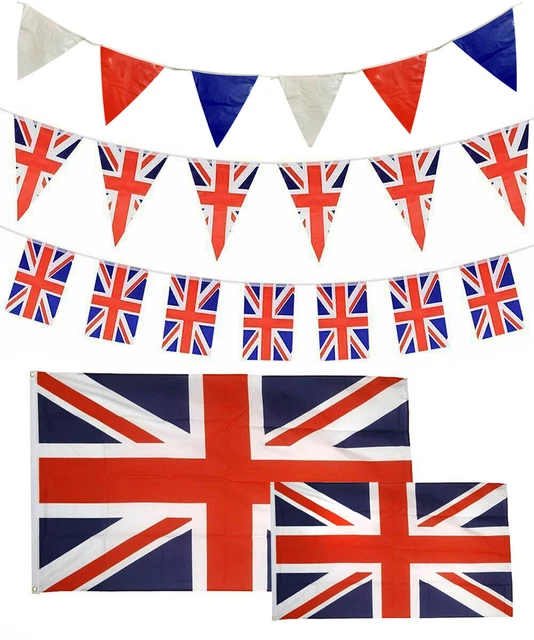 UNION JACK FLAG Bunting Queen's Platinum Jubilee Party Decoration Royal ...