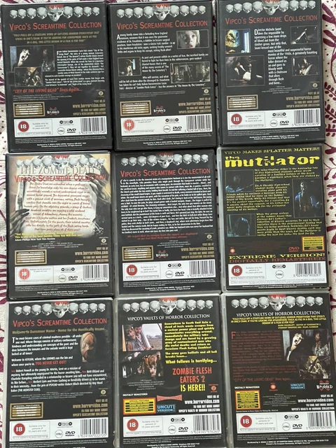 VIPCO HORROR DVD Collection, Asylum, Job Lot, Bundle. Rare £50.00 ...