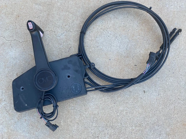 OMC JOHNSON EVINRUDE Side Mount Control Box W/Trim Wire Harness Key ...