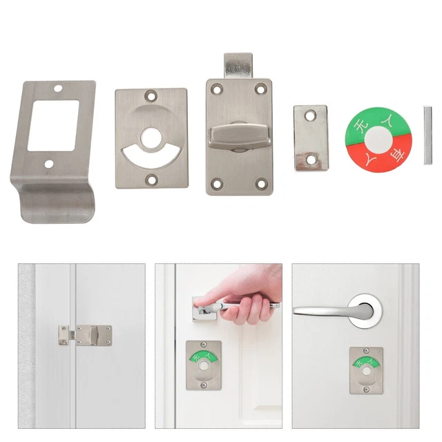 INSTRUCTION DOOR LOCK Stainless Steel Safety Bolts Indicator Buckle £9. ...
