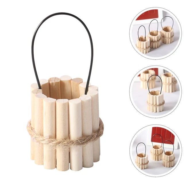 MINIATURE SCENE DECORATION Water Bucket House Ornament Miniatures Fish ...