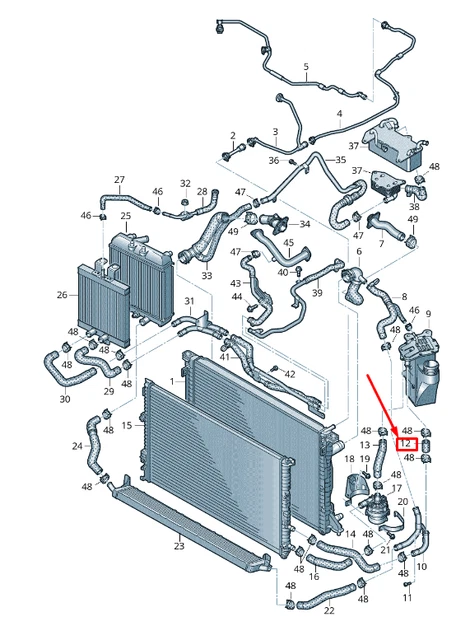 NEU VW TOUAREG 7P Kühlerkühlmittelschlauch 7L0815985 Original EUR 31,71 ...