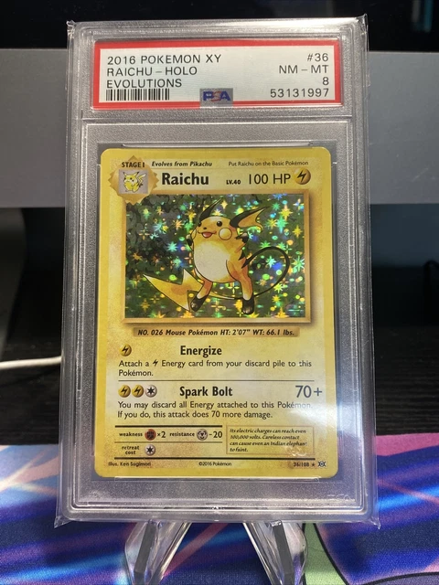 2016 POKÉMON XY Evolutions Raichu Holo 36/108 Psa 8 Nm-Mt EUR 38,81 ...