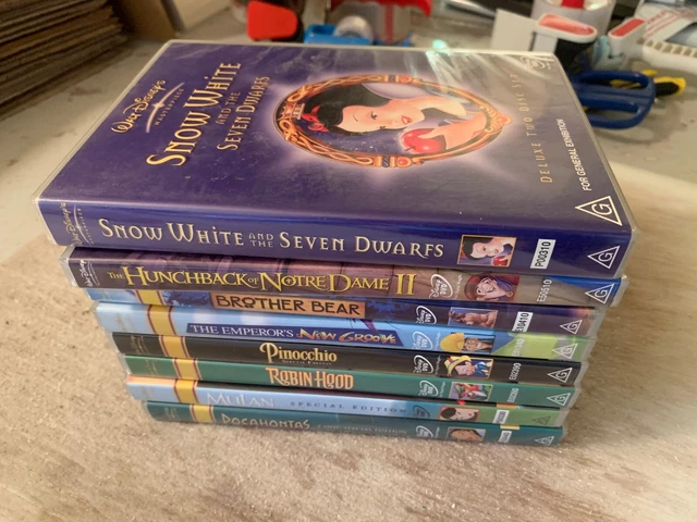 8 WALT DISNEY DVD lot Snow White, Pinocchio, Robin Hood etc. £12.35 ...
