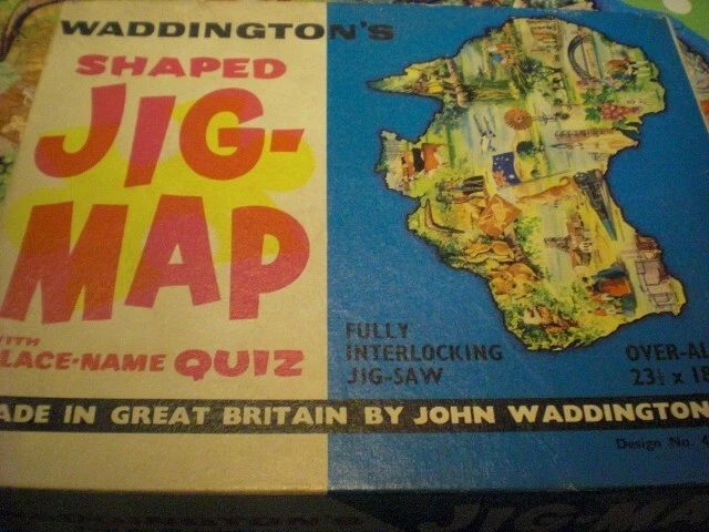 VINTAGE WADDINGTON'S SHAPED JIG-MAP CIRCA 1970's OF AUSTRALIA DESIGN NO ...