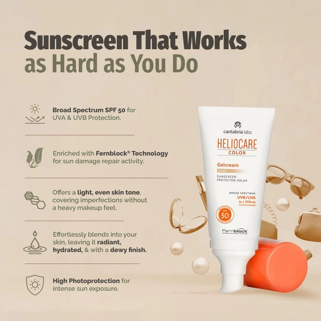 , GELCREAM COLOUR Light SPF Sun Cream for Face Daily UVA UVB Antiageing Sunscree £28.90 ...